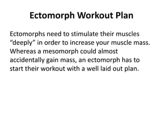 Ectomorph Diet & Workout Plan | PPTX