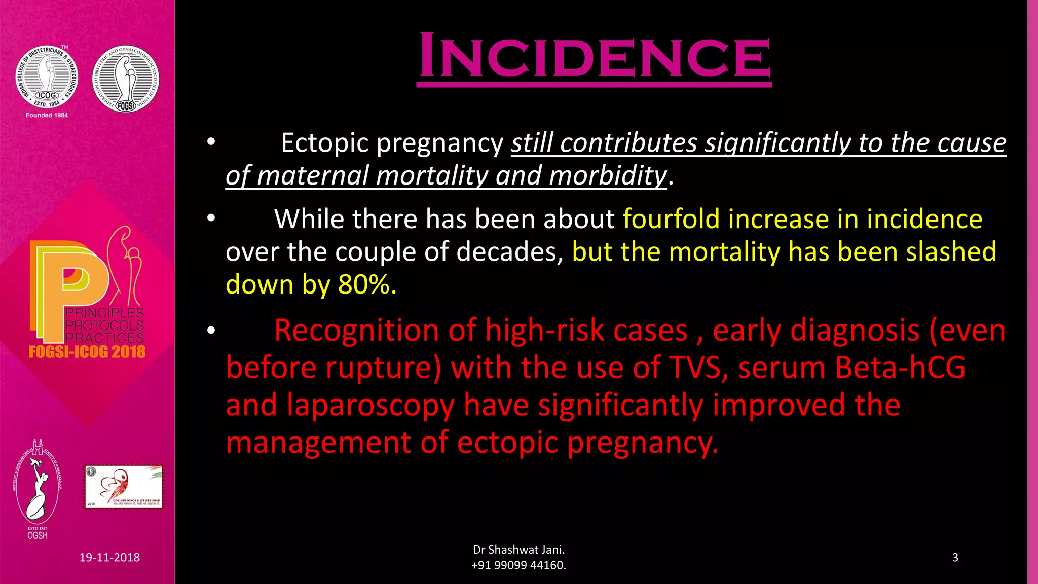 ECTOPIC PREGNANCY - FOGSI GUIDELINES BY DR SHASHWAT JANI | PDF