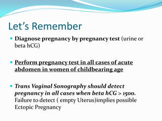Ectopic Pregnancy – Early Diagnosis and Management | PDF