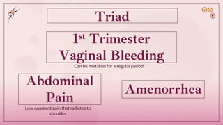 Ectopic Pregnancy : Definition, Triad, Diagnosis, and Treatment | PPTX