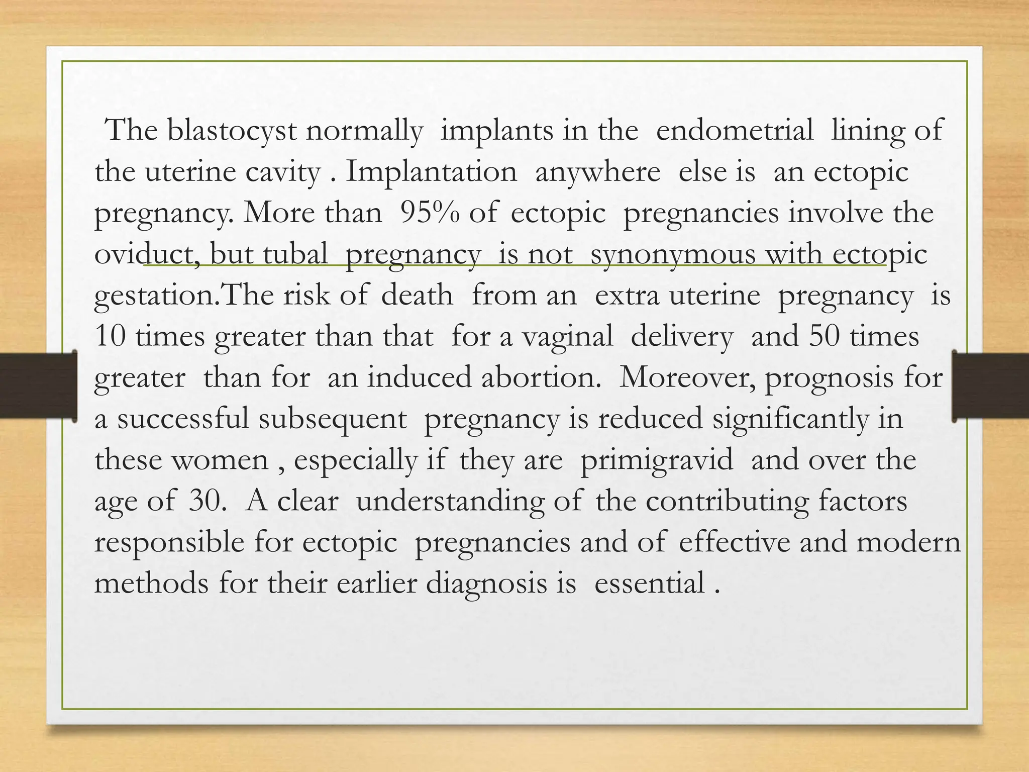 ectopic pregnancy for medical students to study | PPTX
