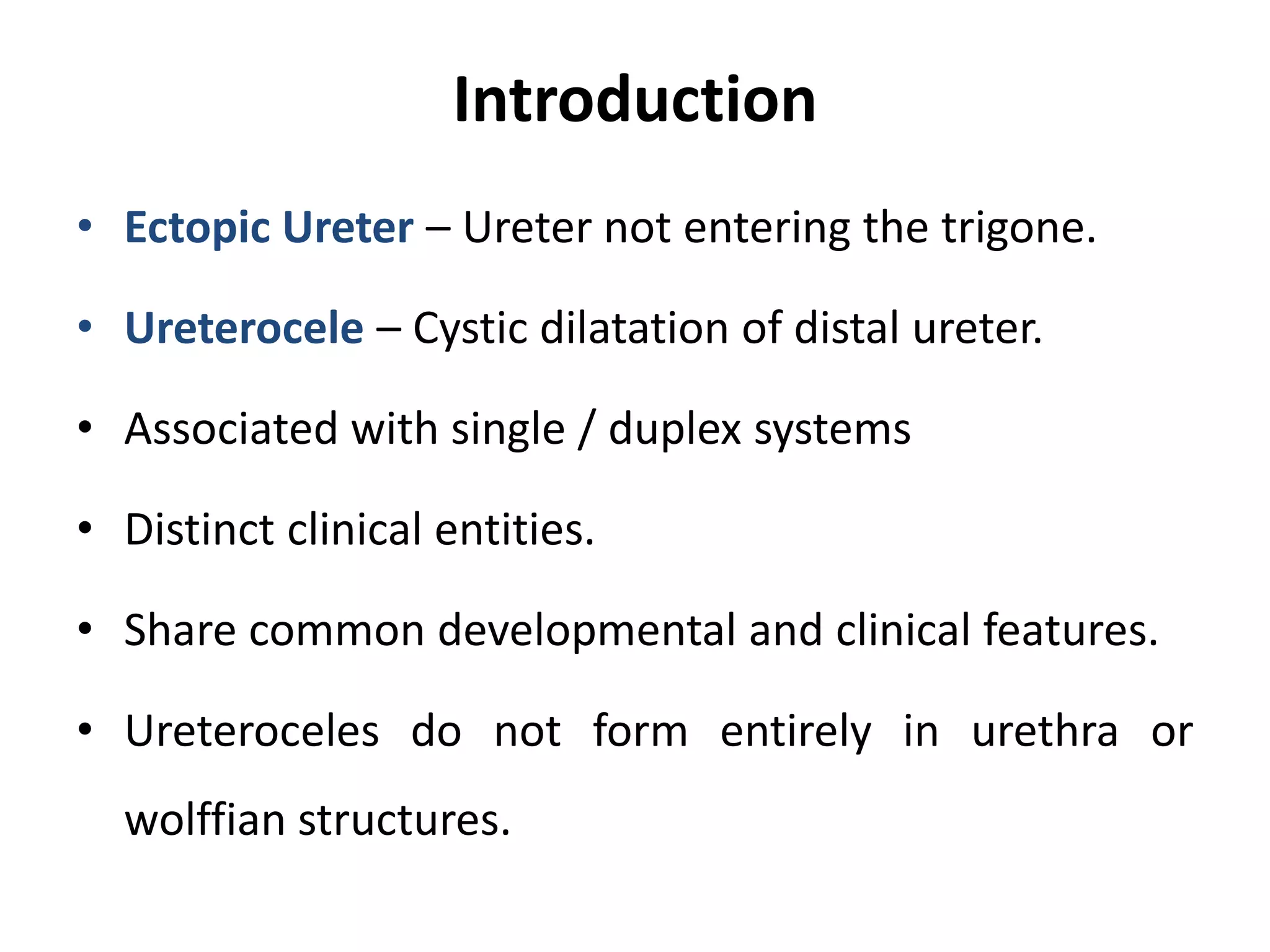 Ectopic ureter and ureterocele - Embryology and Presentation | PPTX