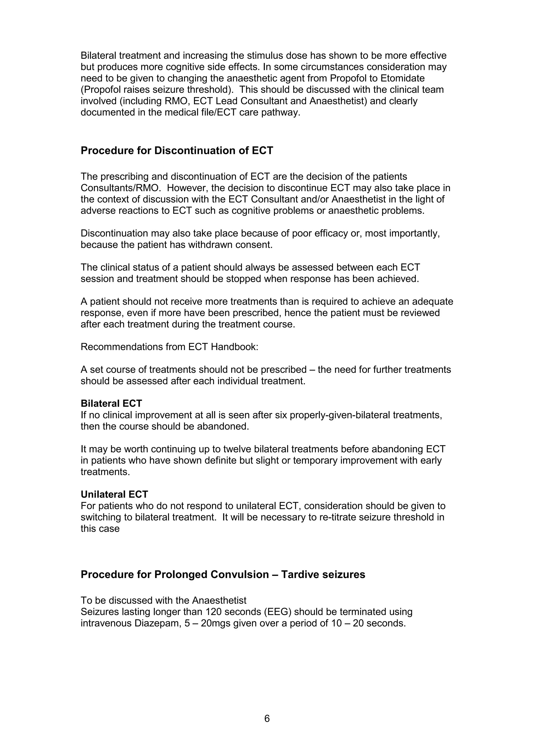 Ect stimulus dosing protocol | PDF
