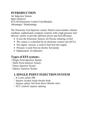 THIS PPT ON ELECTRONIC FUEL INJECTION SYSTEM | DOCX