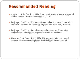 Lecture 3 - Environmental Control & Alternative Access | PPT