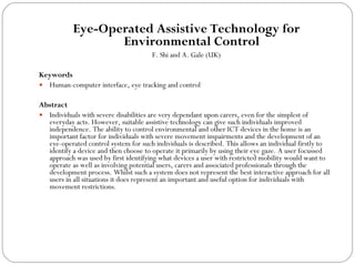 Lecture 3 - Environmental Control & Alternative Access | PPT