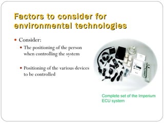 Lecture 3 - Environmental Control & Alternative Access | PPT