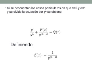 Ecuación diferencial de bernoulli | PPS