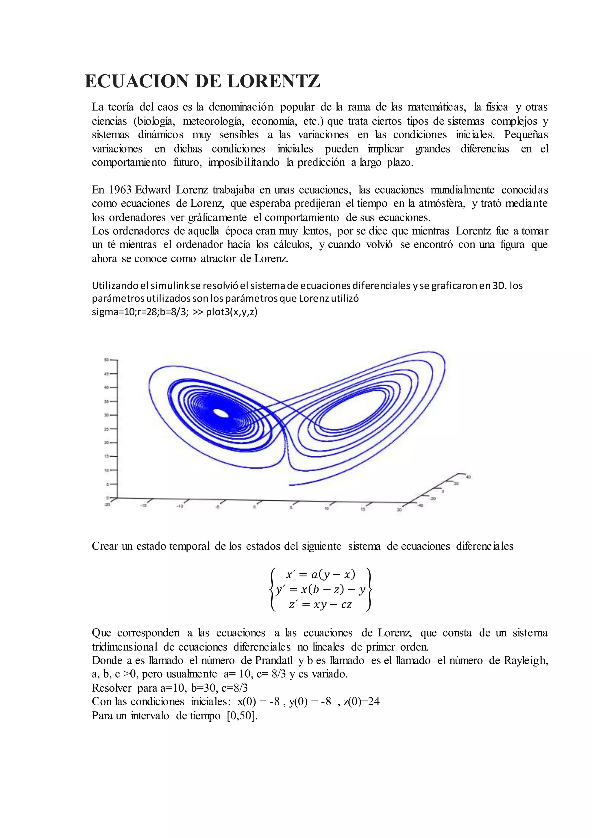 Ecuacion de lorentz | DOCX
