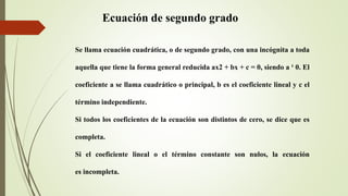 Ecuaciones de primer y segundo grado. | PPTX