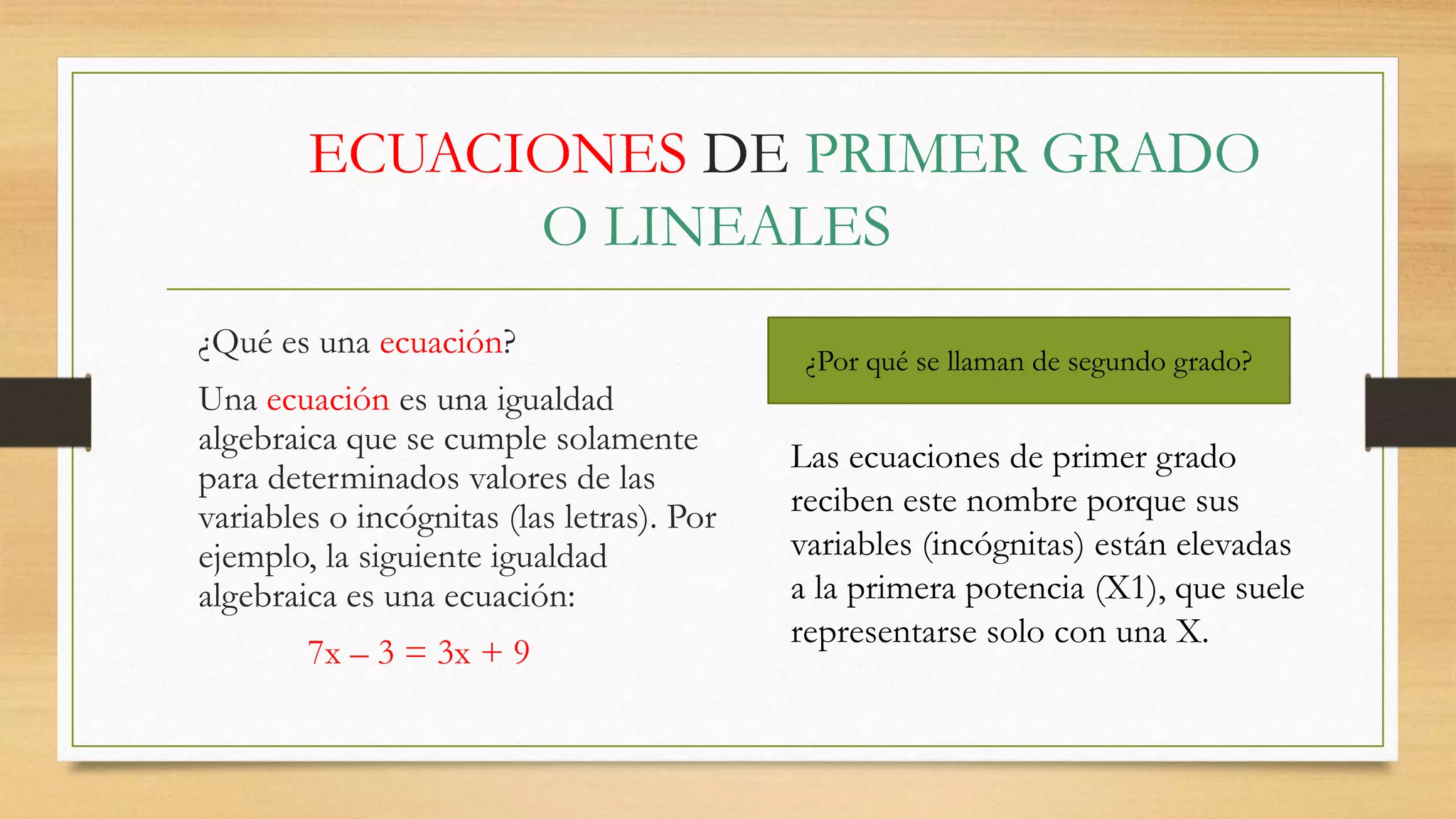 Ecuaciones e inecuaciones | PPT