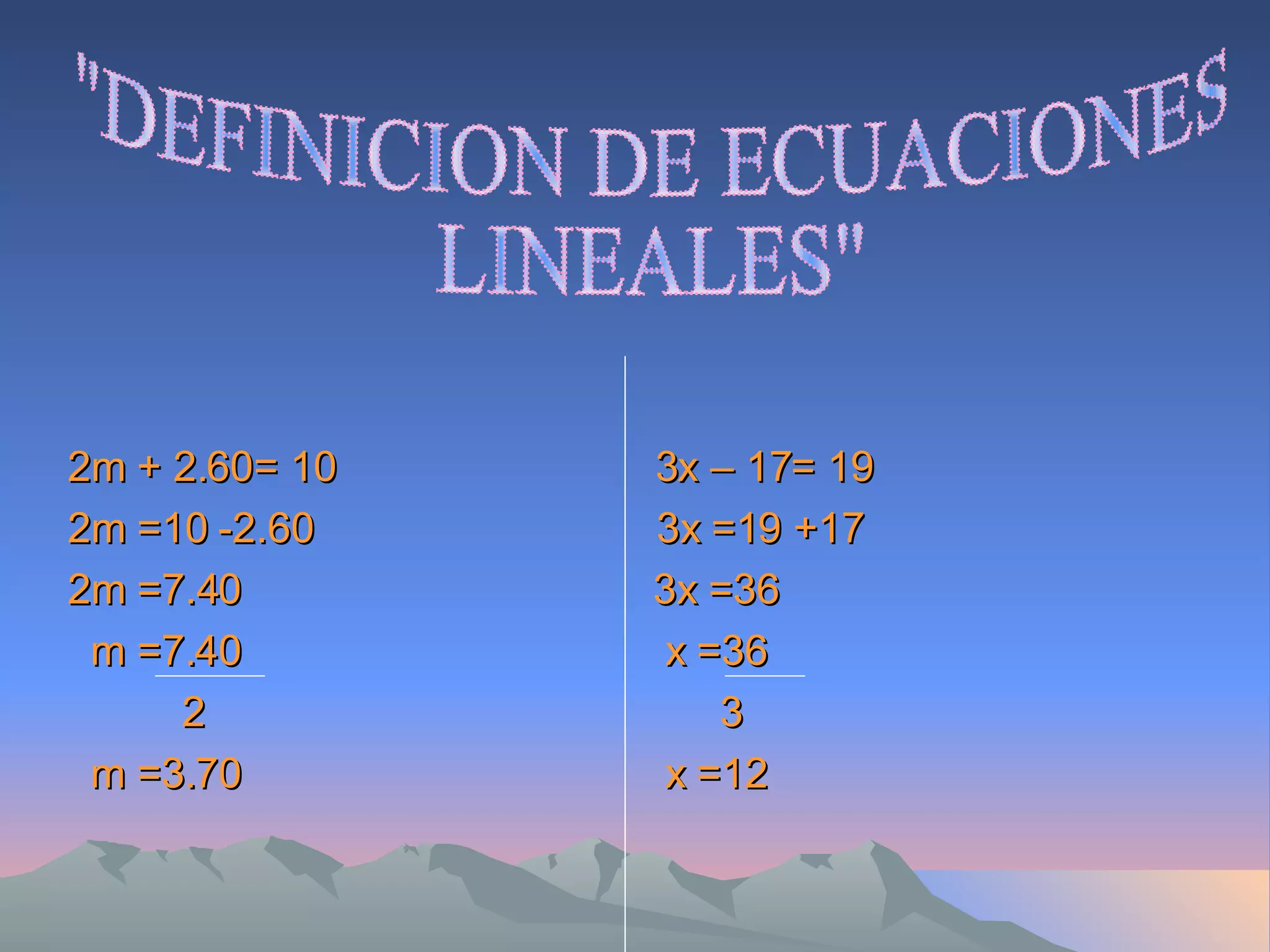 ECUACIONES LINEALES | PPT