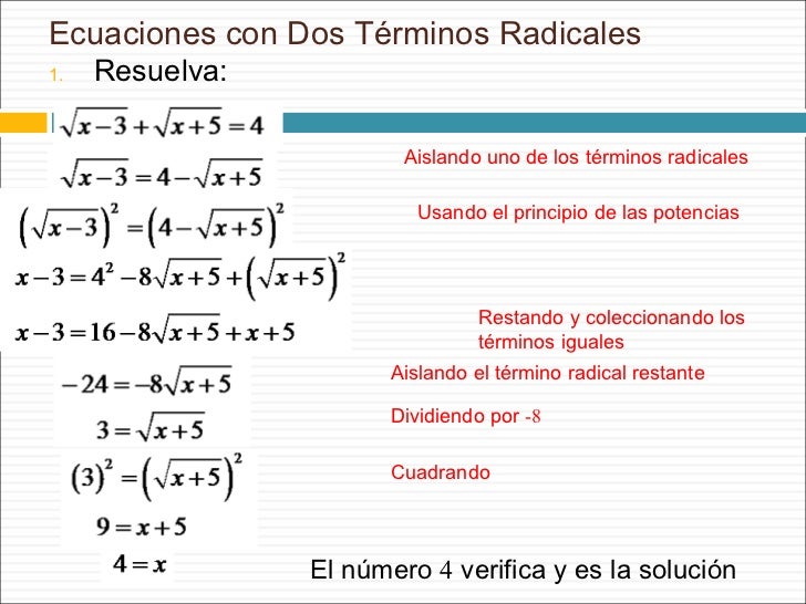 Como Despejar Ecuaciones Con Radicales at Conrad Martinez blog