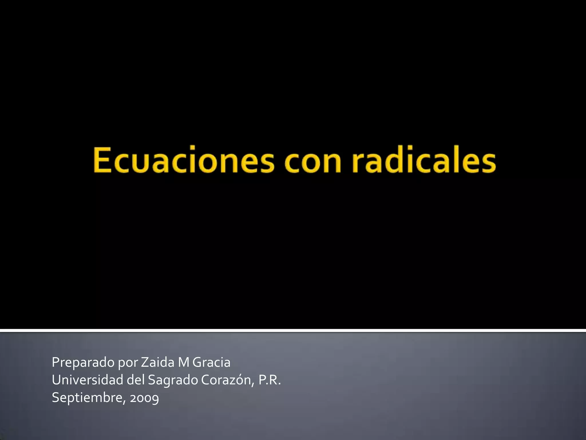 Ecuaciones con Radicales | PPT
