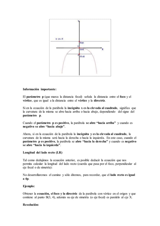 Ecuaciones de la circunferencia y parabola. | DOCX