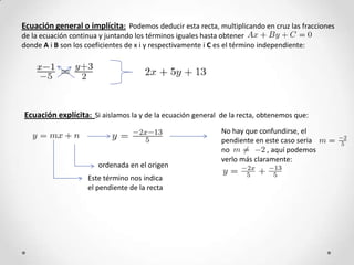 Ecuaciones de la recta | PPTX