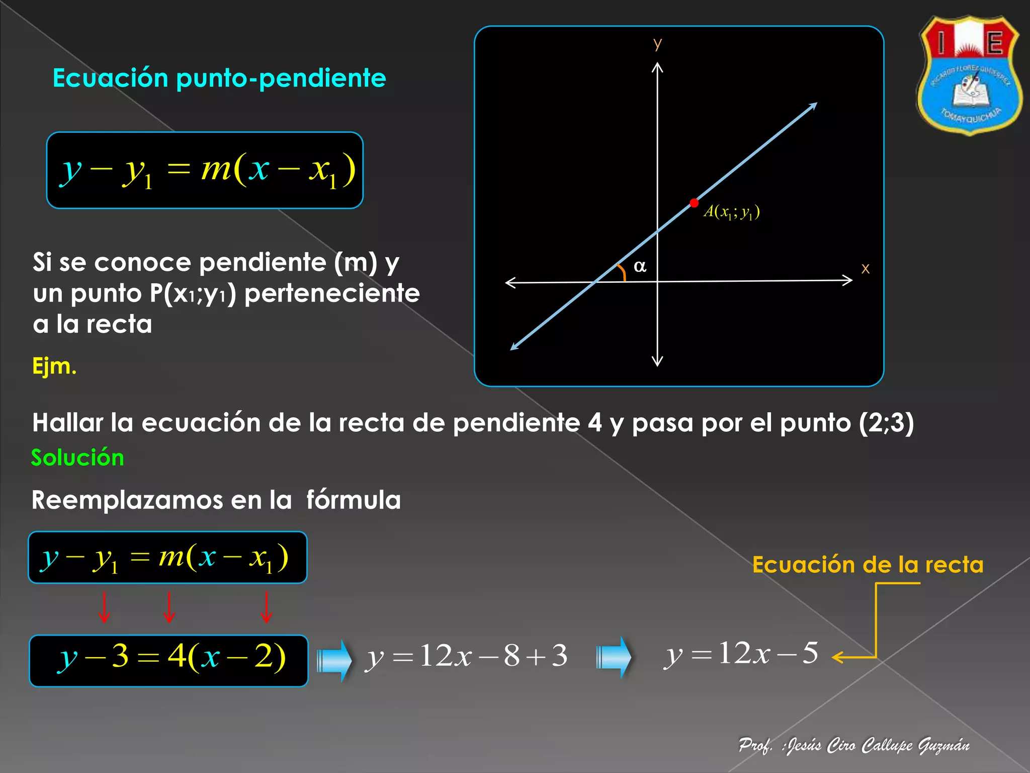 Ecuaciones de la_recta | PPTX