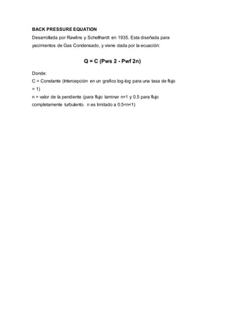 Ecuaciones de pipesim | DOCX