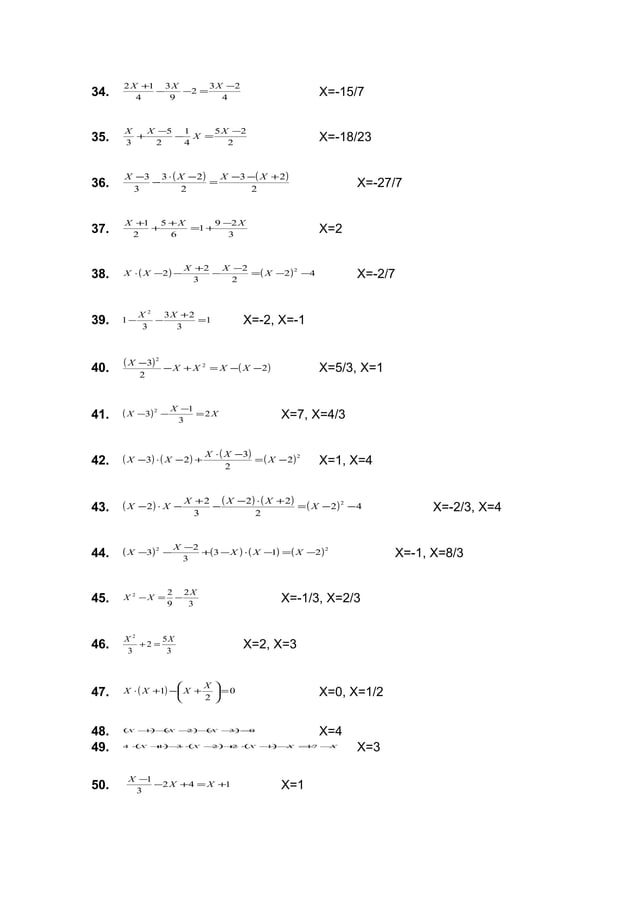 Ecuaciones de primer y de segundo grado | PDF