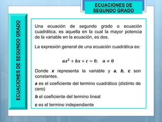 Ecuaciones de segundo grado | PPTX
