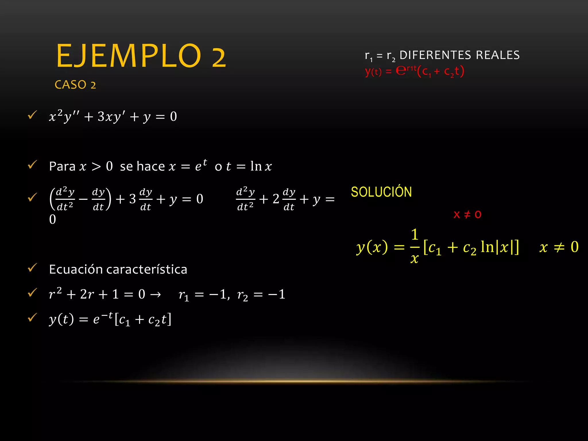 Ecuaciones diferenciales de cauchy euler | PPTX