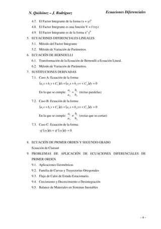 Ecuaciones Diferenciales - Ing. Dr. NELSON QUIÑONES VASQUEZ | PDF