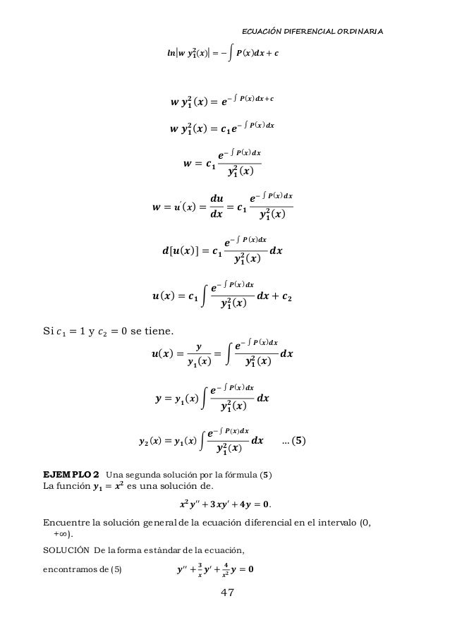 Ecuaciones diferenciales ordinarias