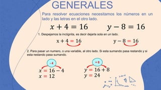 ECUACIONES E INECUACIONES PARA ESTUDIANTES DE SEXTO GRADO | PPTX