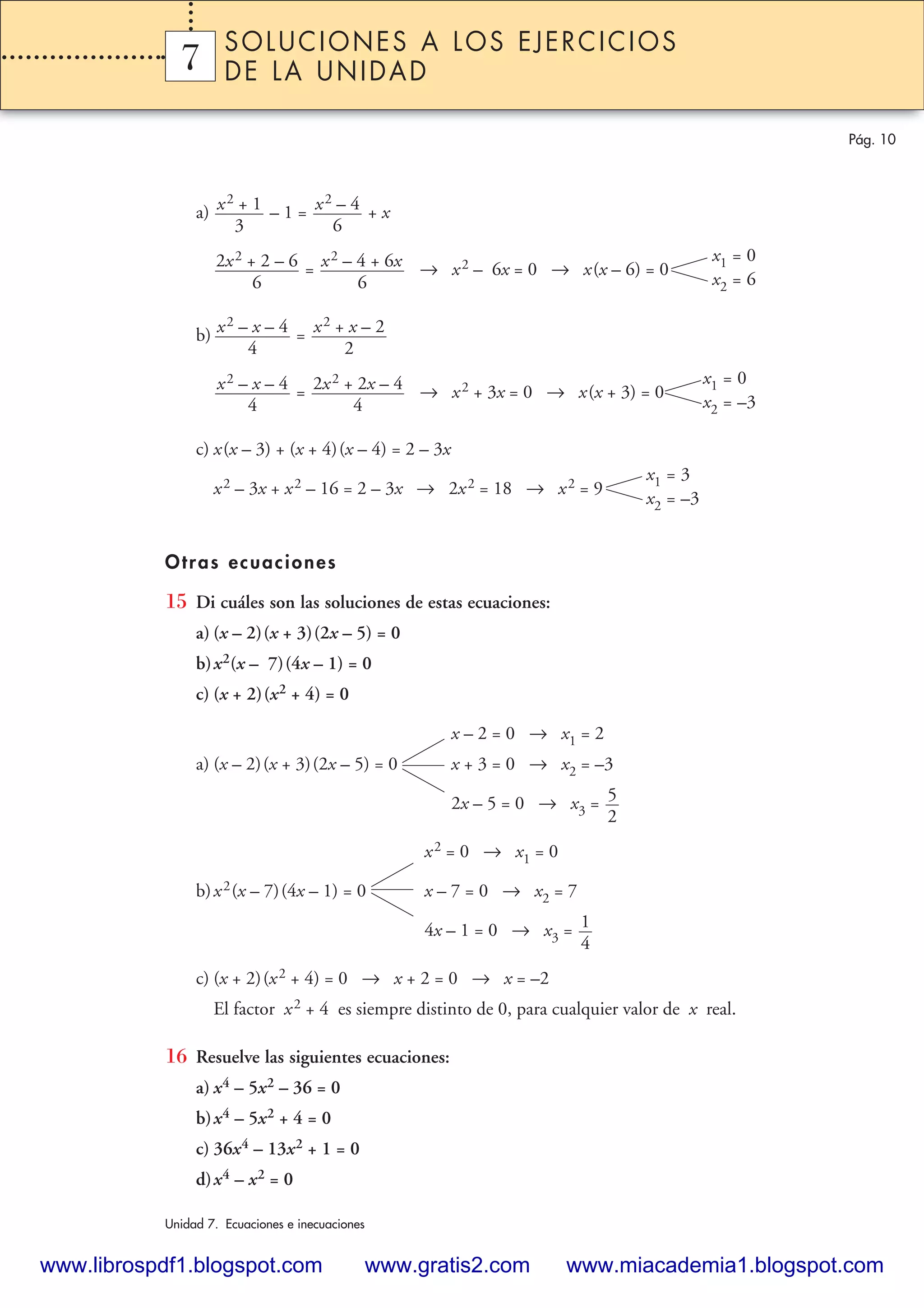 Ecuaciones e inecuaciones resueltos | PDF
