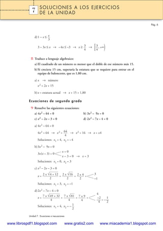 Ecuaciones e inecuaciones resueltos | PDF