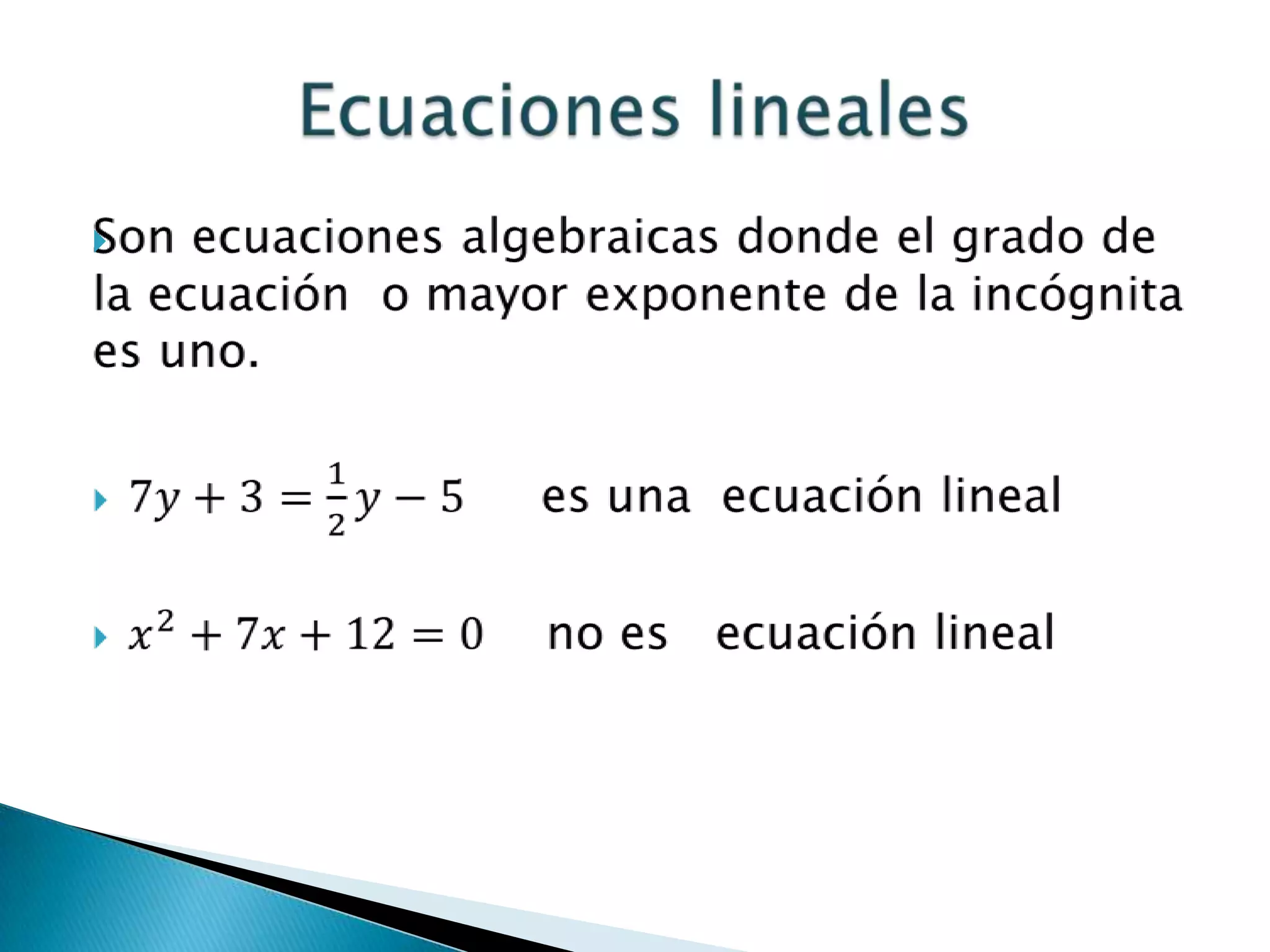 Ecuaciones lineales | PPT