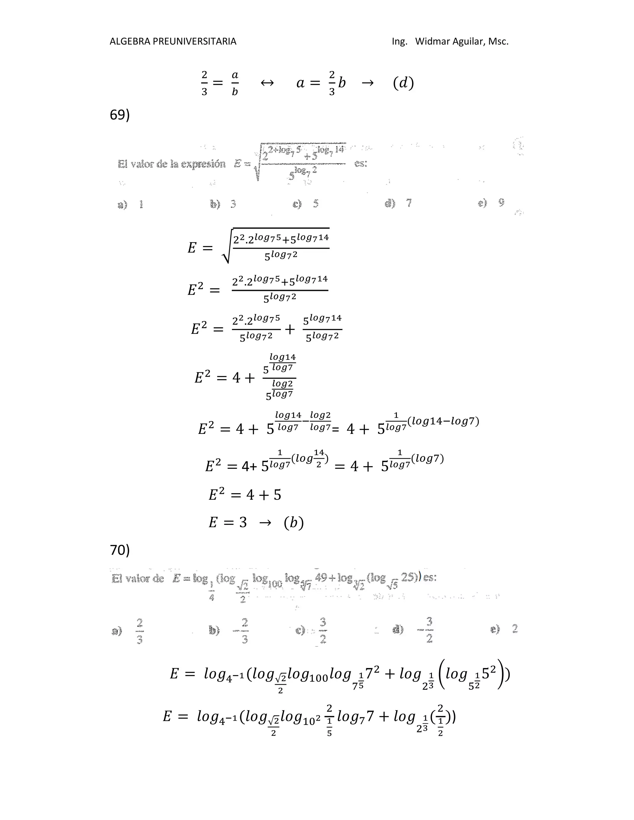 Ecuaciones logaritmicas | PDF