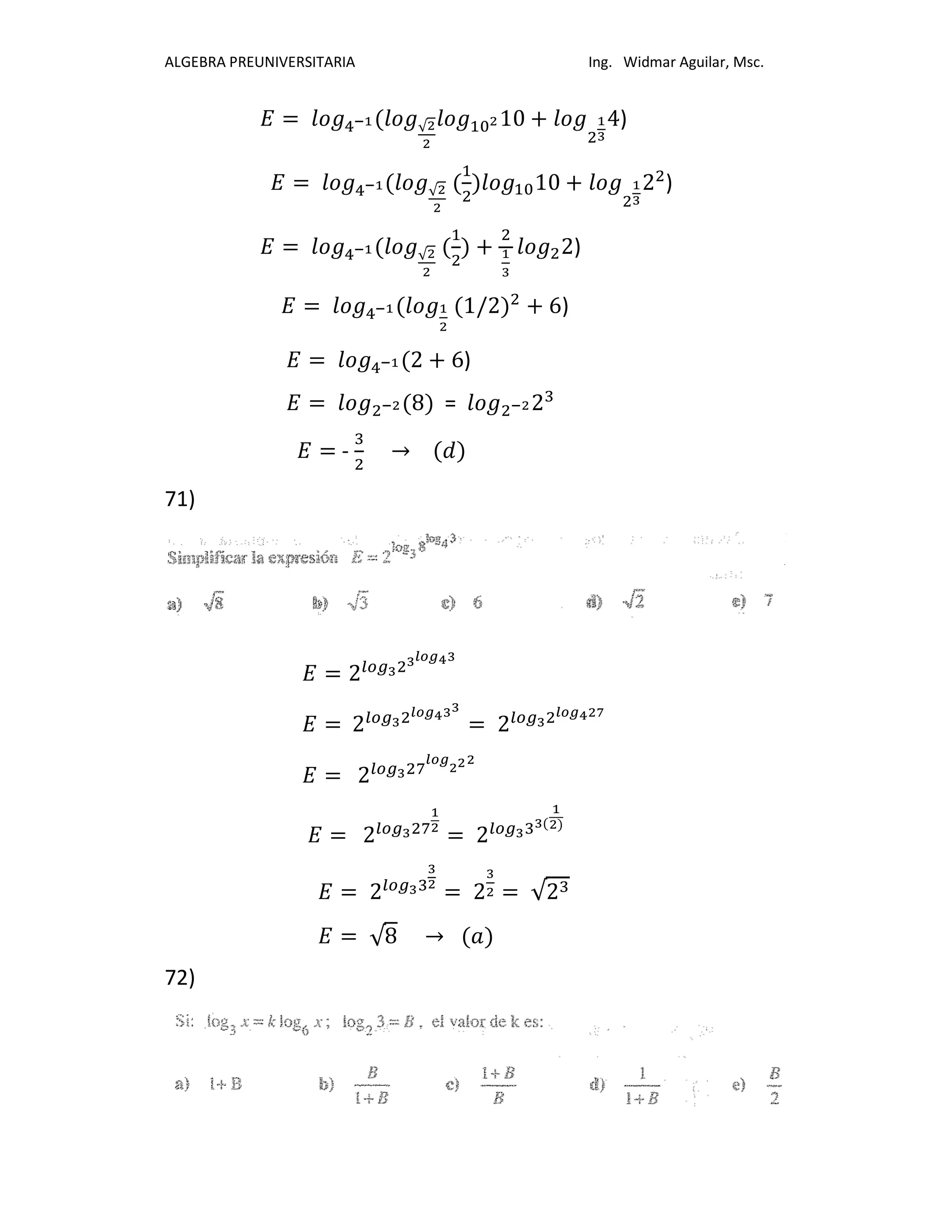 Ecuaciones logaritmicas | PDF