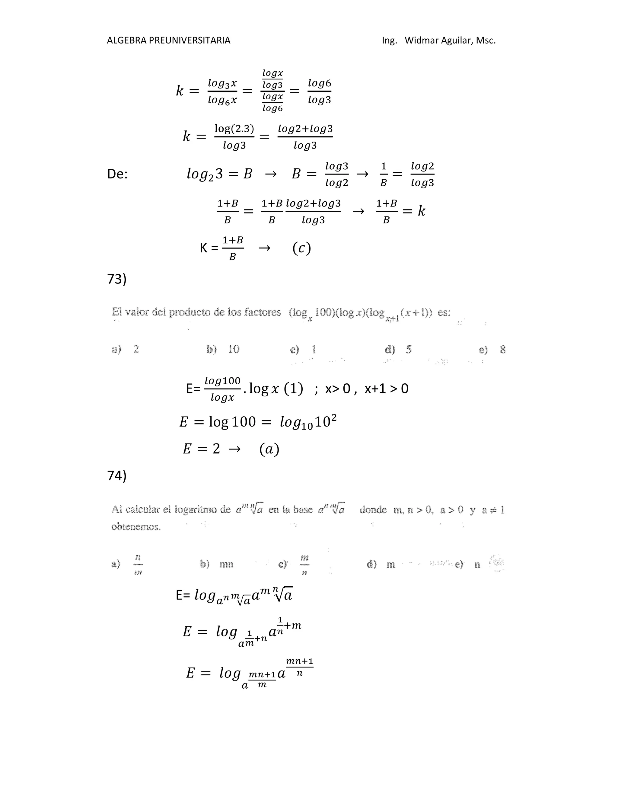 Ecuaciones logaritmicas | PDF