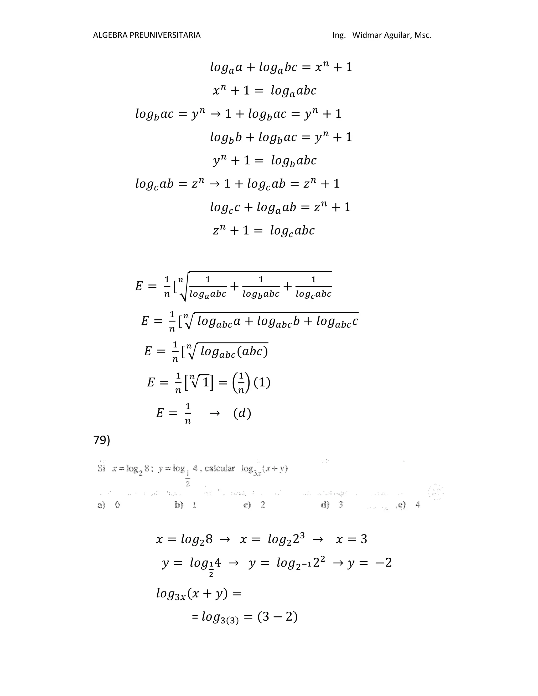Ecuaciones logaritmicas | PDF