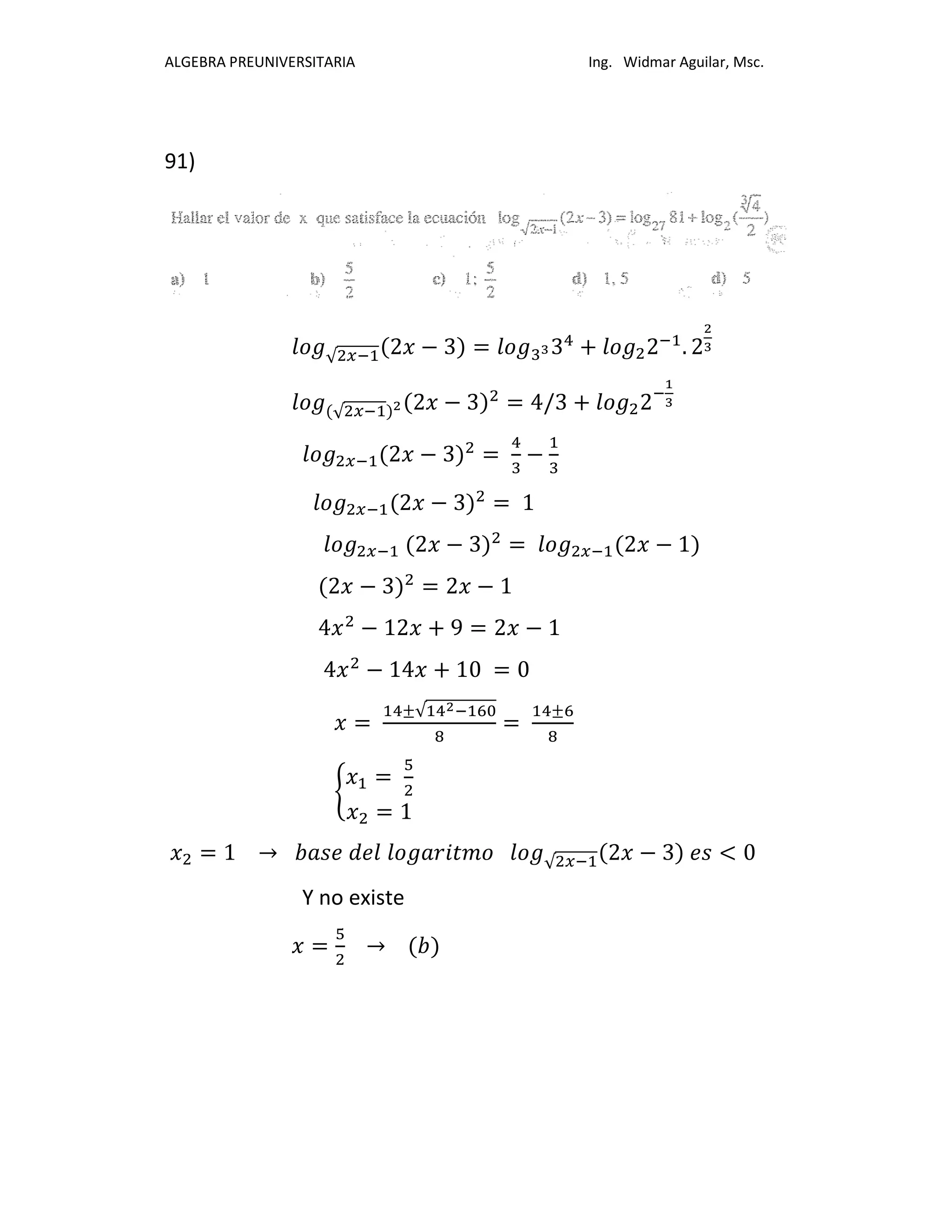 Ecuaciones logaritmicas | PDF