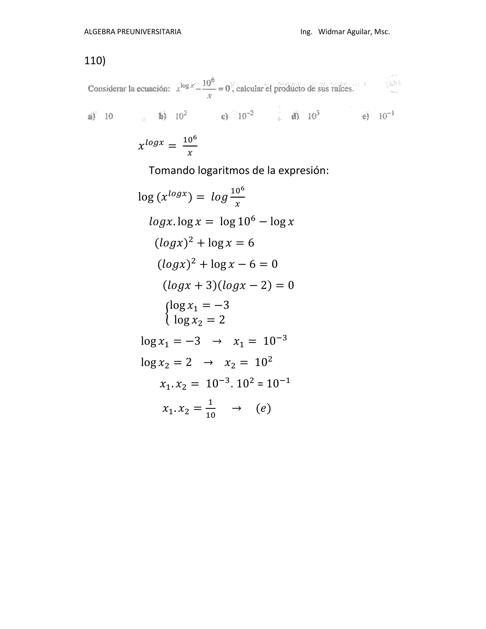 Ecuaciones logaritmicas | PDF