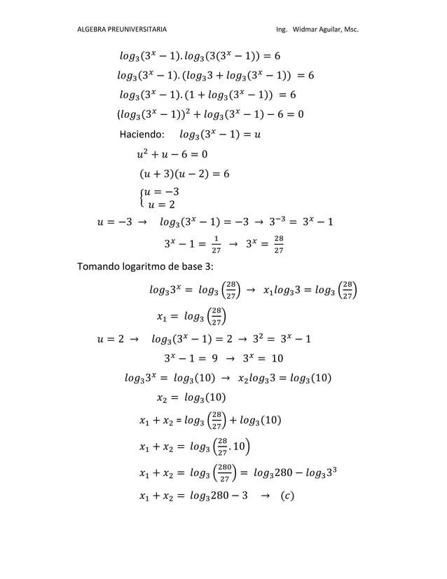 Ecuaciones logaritmicas | PDF