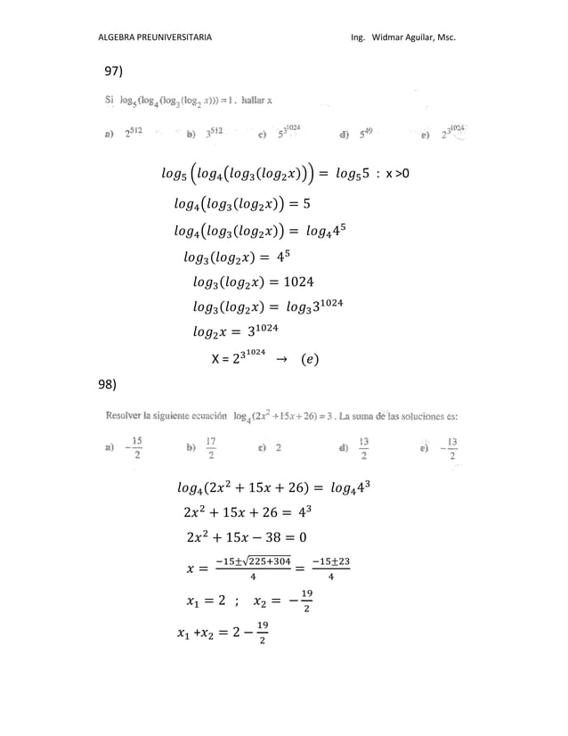 Ecuaciones logaritmicas | PDF