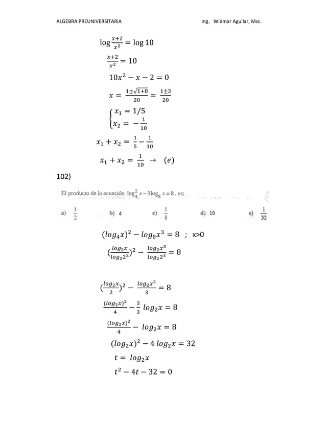 Ecuaciones logaritmicas | PDF