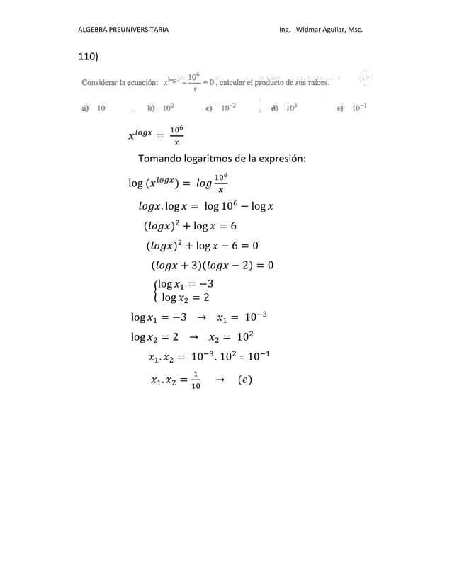 Ecuaciones logaritmicas | PDF