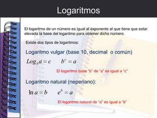 Ecuaciones logarítmicas y exponenciales | PPT