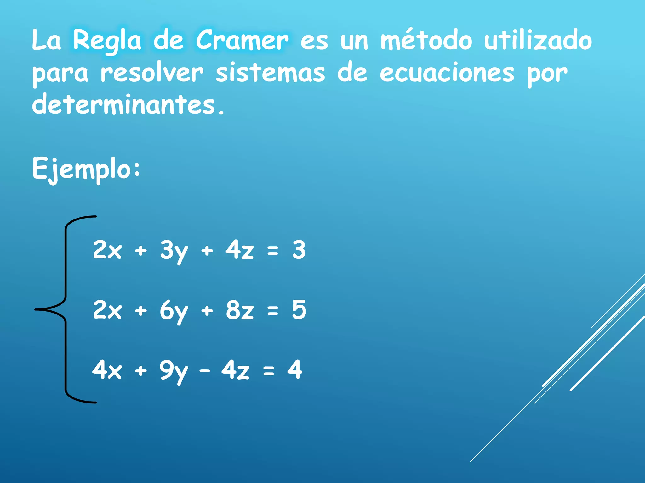 Ecuaciones simultaneas 3x3 regla de cramer | PPT