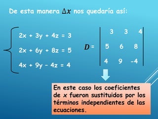 Ecuaciones simultaneas 3x3 regla de cramer | PPTX