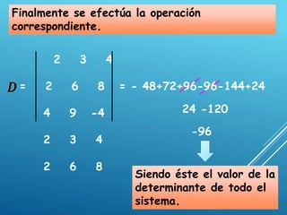 Ecuaciones simultaneas 3x3 regla de cramer | PPTX