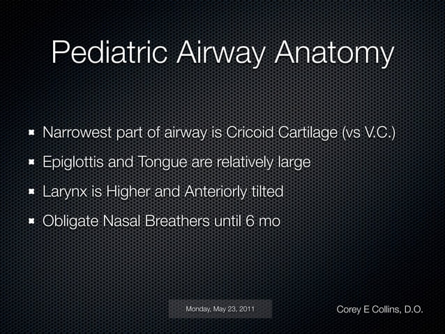Basics of Pediatric Airway Management | PPT
