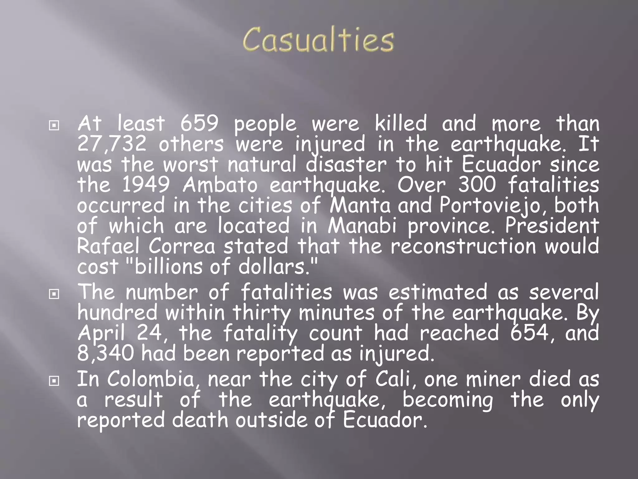 Ecuador earthquake | PPTX