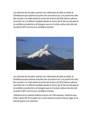 Ecuador volcanes | DOCX