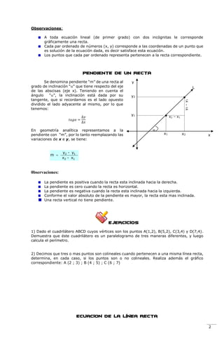 ECUACIÓN DE LA RECTA | PDF
