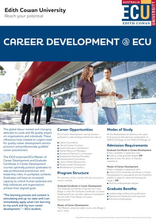 Masters / Graduate Certificate in Career Development Courses | PDF